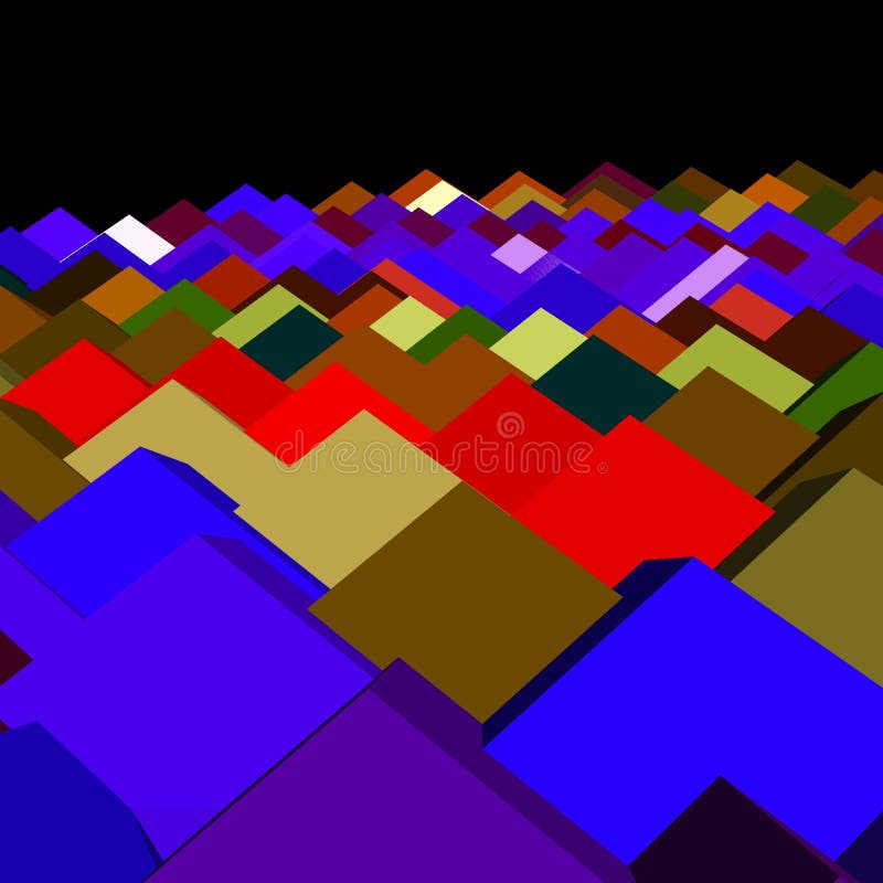 Mosaic with Multi-colored Geometric Shapes Located Randomly. Stock ...