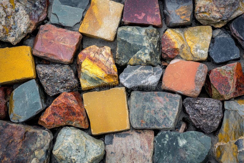 Mosaic of Multi-colored Rectangular and Square Stones Stock Photo ...