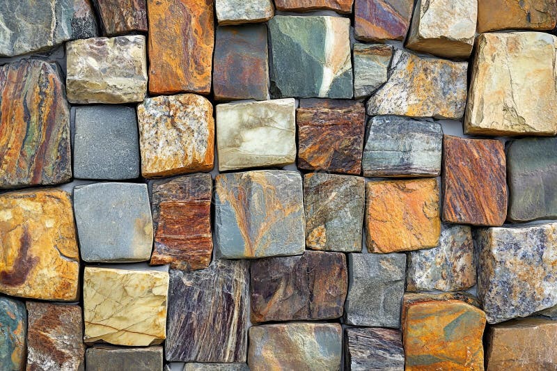 Mosaic of Multi-colored Rectangular and Square Stones Stock Photo ...