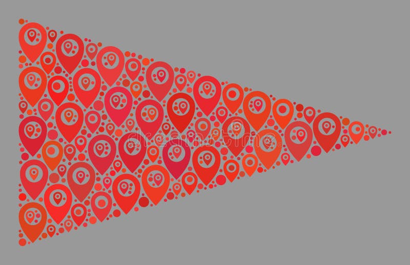 Navigation Red Triangle Flag - Collage of Cursor Items Stock Vector ...