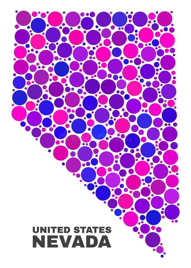 Mosaic Nevada State Map of Cog Items Stock Vector - Illustration of ...