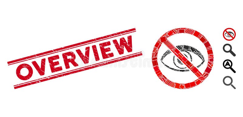 No View Mosaic and Grunge Overview Stamp with Lines Stock Vector ...
