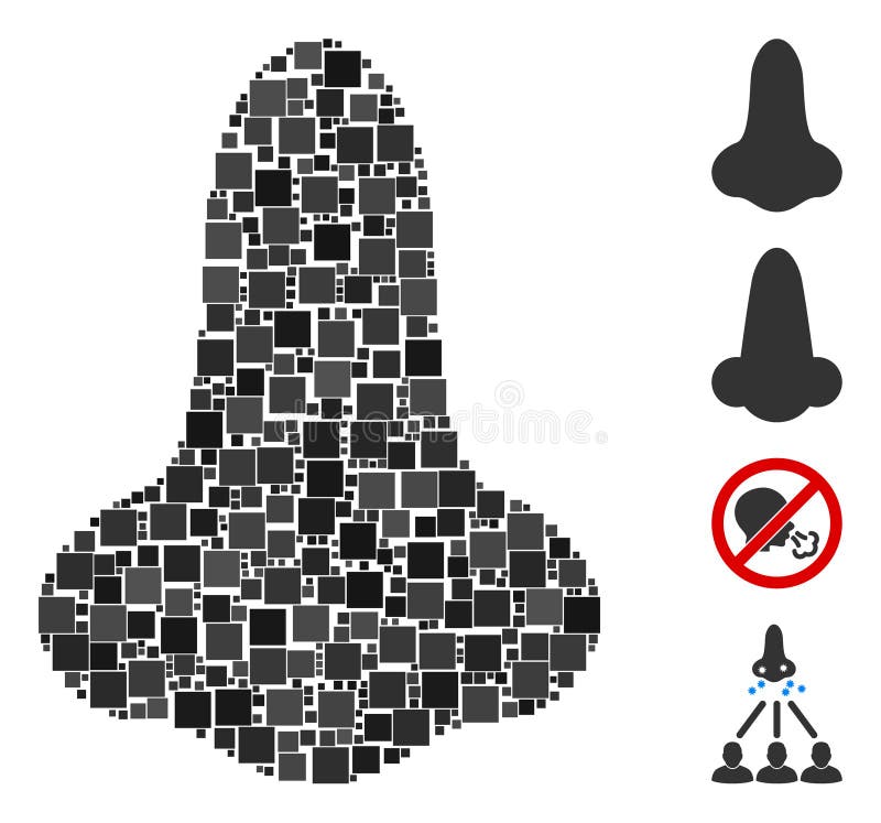 Square Nose Icon Vector Mosaic Stock Vector - Illustration of face ...