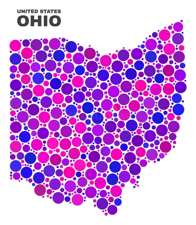 Mosaic Ohio State Map of Spheric Elements Stock Vector - Illustration ...
