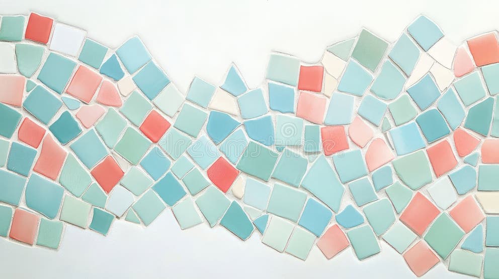 A Mosaic of Pastel-colored Tiles Arranged in a Flowing Pattern Stock ...