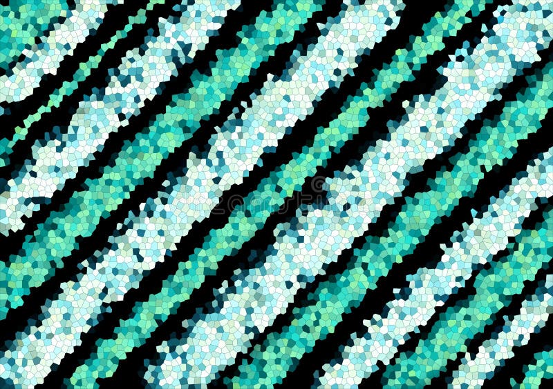 Mosaic Pastel Striped Abstract Background. Blue-green Polygons Create ...