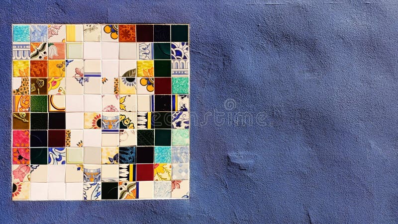 A Mosaic with a Pattern is Assembled into a Square and Installed on a ...