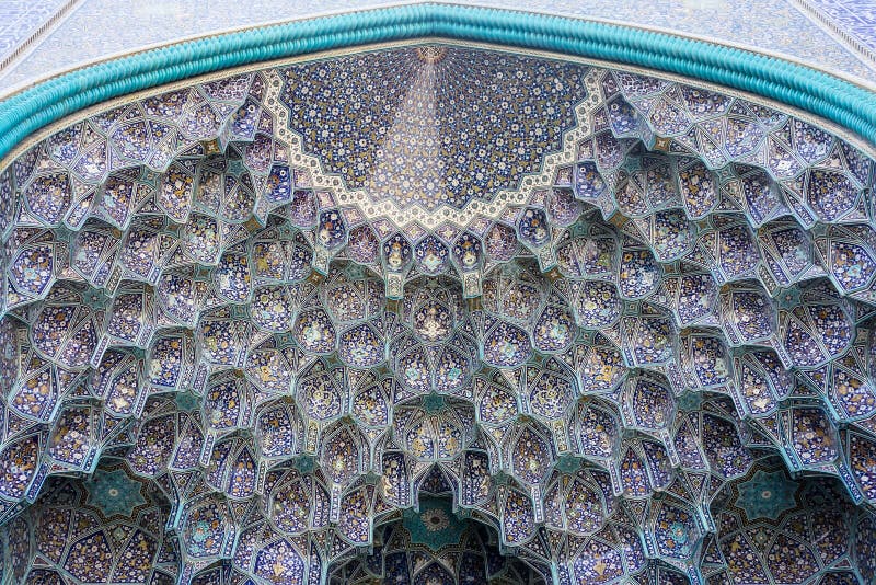 Mosaic Pattern of Imam Mosque in Esfahan Stock Photo - Image of imam ...