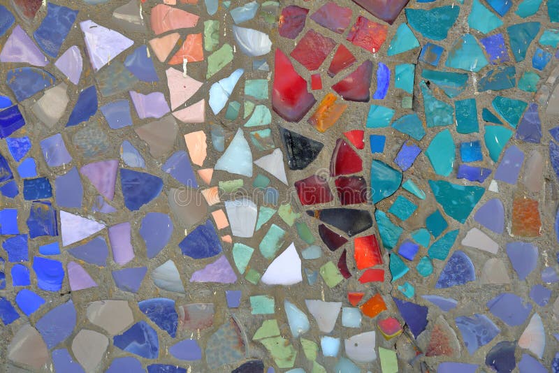 Wall from Bright Tile Mosaic Stock Image - Image of detail, closeup ...