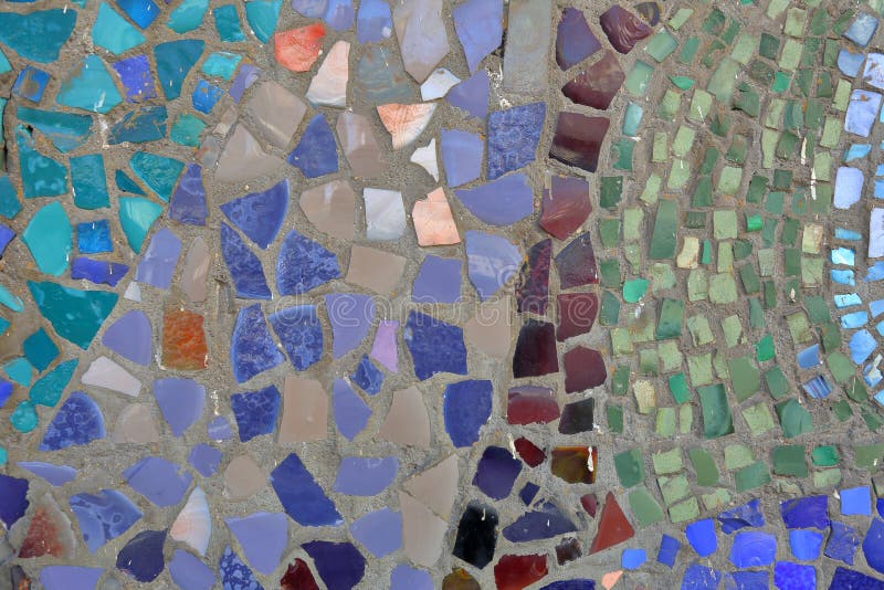Wall from Bright Tile Mosaic Stock Photo - Image of cement, chaotic ...