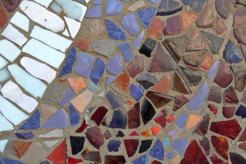 Wall from Bright Tile Mosaic Stock Photo - Image of background, ceramic ...