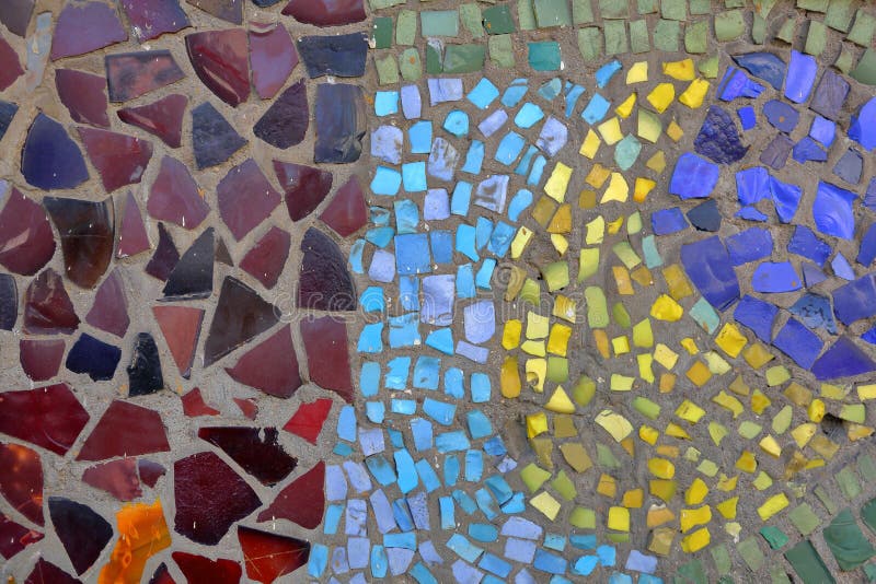 Wall from Bright Tile Mosaic Stock Photo - Image of design, ornate ...