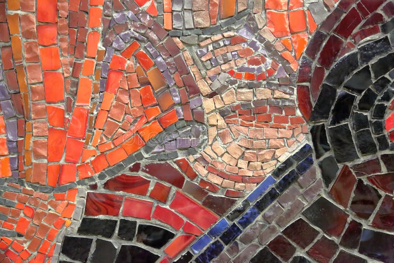 Wall from Bright Tile Mosaic Stock Photo - Image of cement, chaotic ...