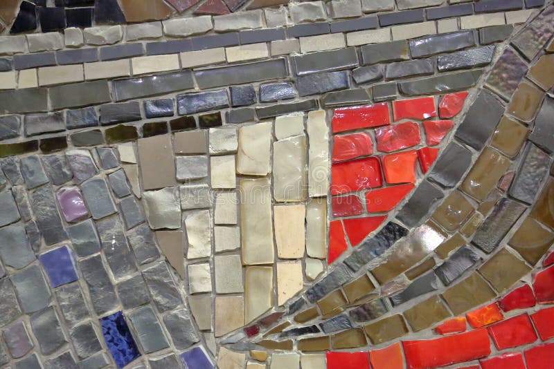 Wall from Bright Tile Mosaic Stock Photo - Image of stone, closeup ...