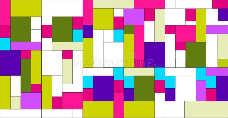Mosaic Pattern of Rectangles and Squares in a Vibrant Color Palette ...