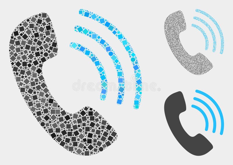 Phone Call Icon Collages of Squares and Circles Stock Vector ...