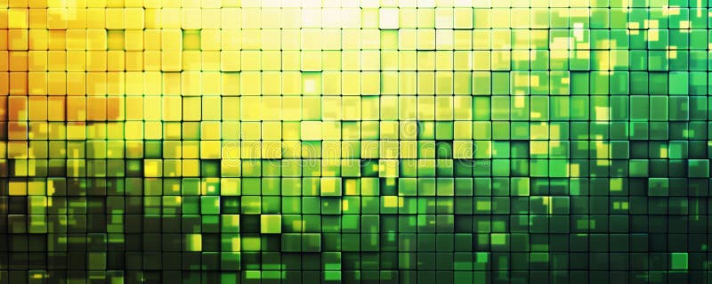 A Mosaic Pixel Background with a Gradient from Green To Yellow. the ...