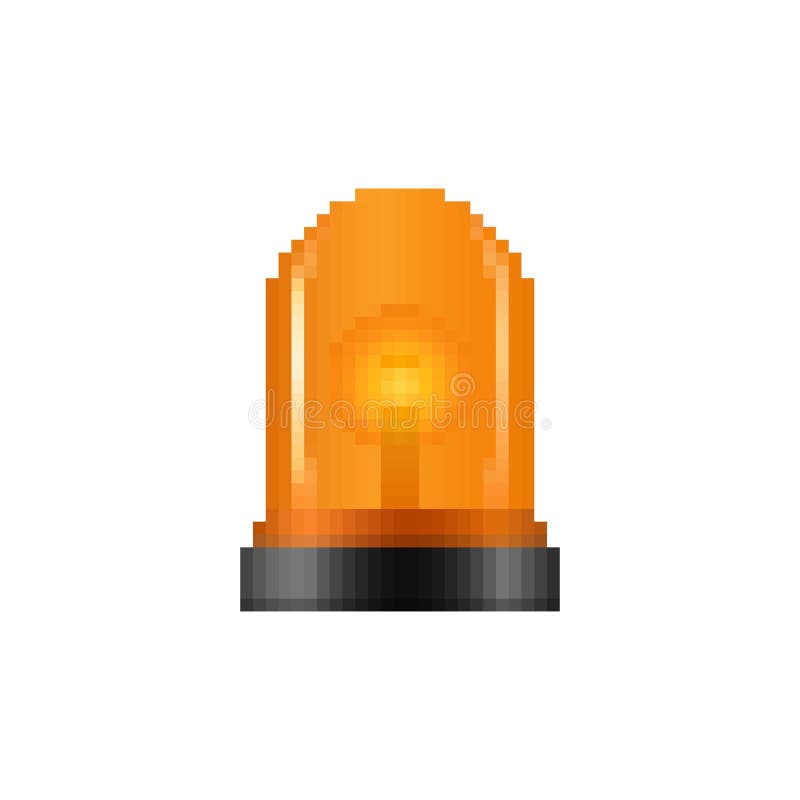 Mosaic Pixel Orange Warning Light Icon with Bright and Distinct Design ...