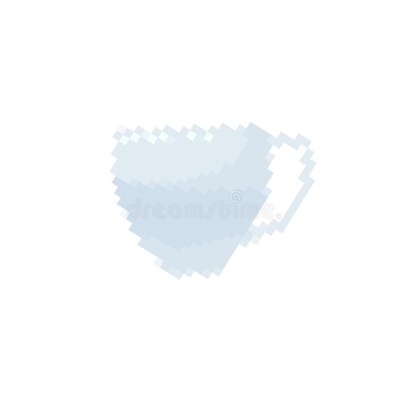 Mosaic Pixel Style Icon of Simple Transparent Cup in Digital Art Format Stock Illustration ...