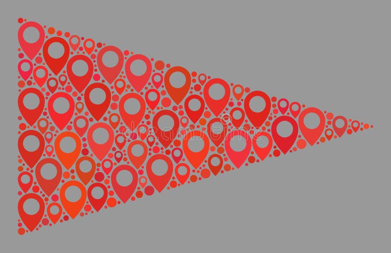 Guide Red Triangle Flag - Mosaic with Map Markers Stock Vector ...