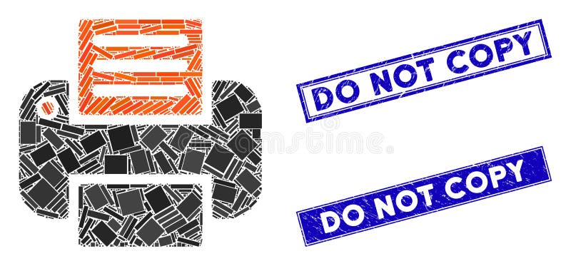 Print Mosaic and Grunge Rectangle Do Not Copy Stamps Stock Illustration ...