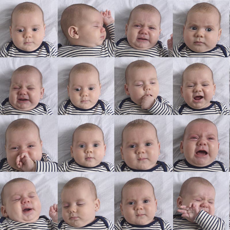 A Mosaic of the Process of a Baby Falling Asleep Stock Image - Image of ...