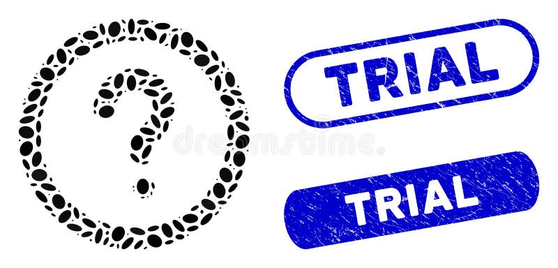 Elliptic Mosaic Question with Textured Trial Seals Stock Vector ...
