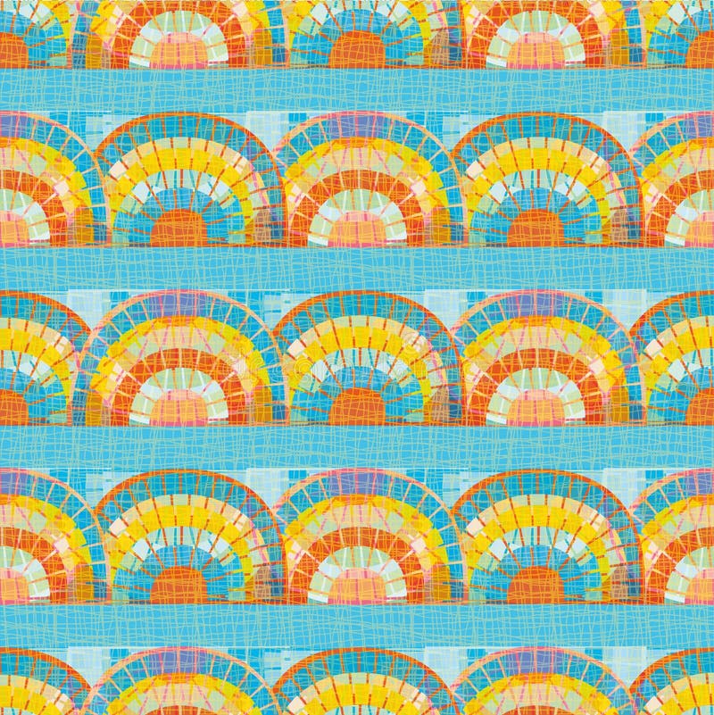 Mosaic Rainbow Vector Seamless Pattern Background. Backdrop with ...