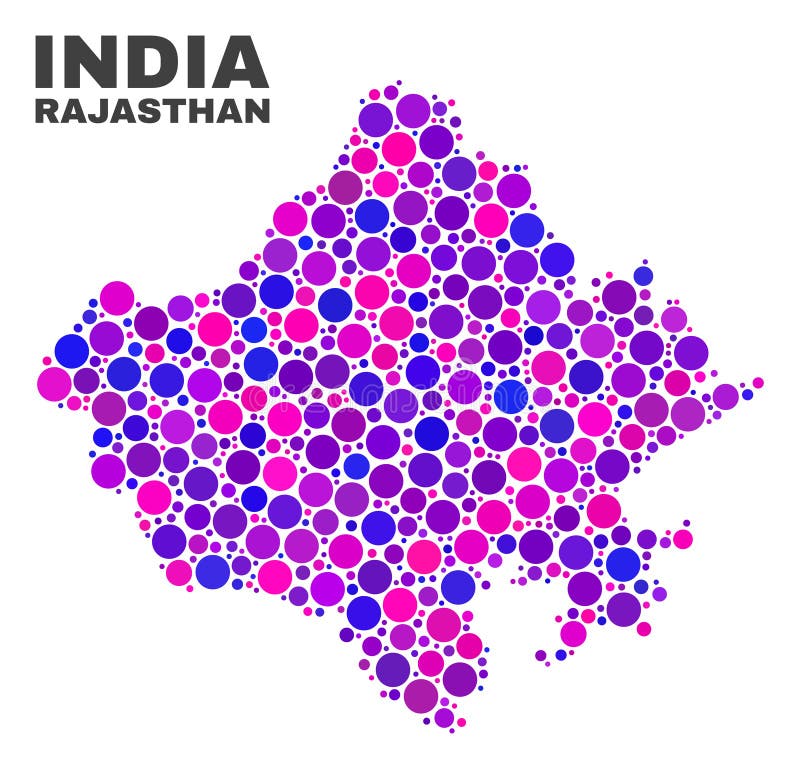Mosaic Rajasthan State Map of Circle Elements Stock Vector ...