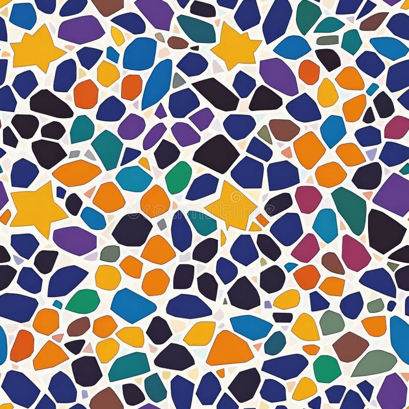 A Mosaic Ramadan Pattern with Colorful Tile-like Details, Inspired by ...