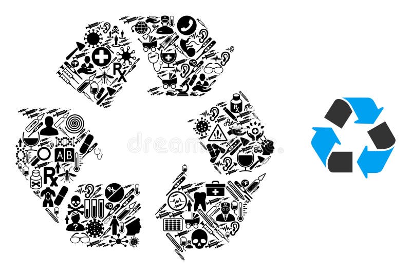 Recycle Arrows Collage of Binary Digits Stock Vector - Illustration of ...