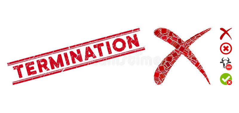 Termination Rectangular Stamp. Stock Vector - Illustration of ...