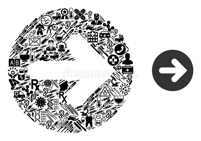 Mosaic Rounded Arrow from Healthcare Icons Stock Vector - Illustration ...
