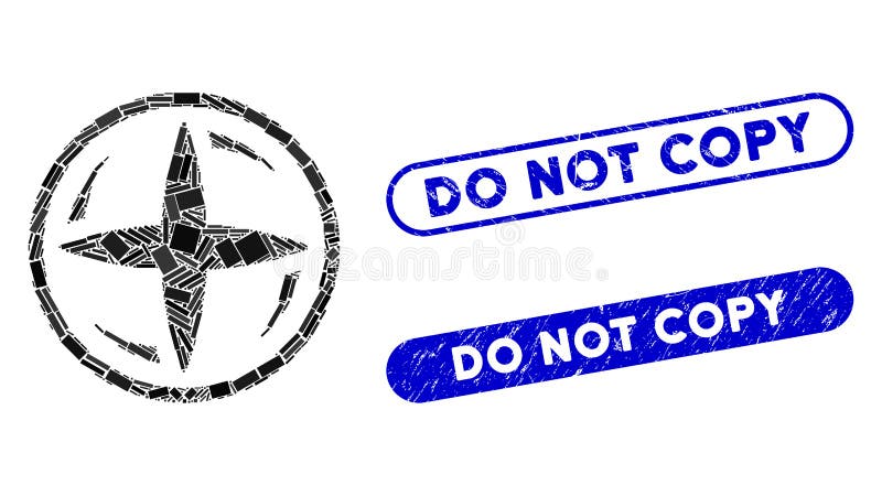 Rectangle Mosaic Rotation with Grunge Do Not Copy Stamps Stock Vector ...