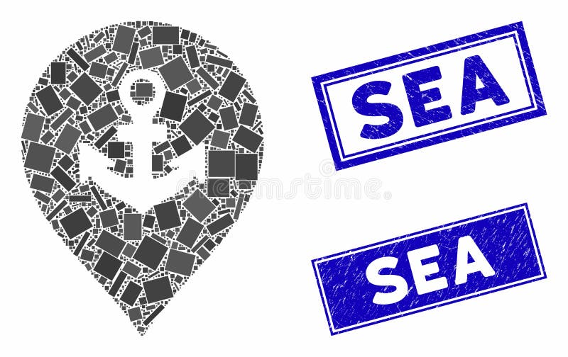 Sea Port Marker Mosaic and Scratched Rectangle Watermarks Stock ... Sea Port Marker Mosaic and Scratched Rectangle Watermarks Stock ...