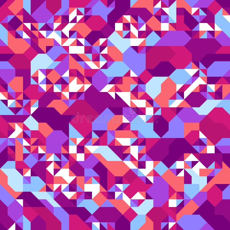 Mosaic Seamless Background, Vector Chaotic Abstract Geometric Tiling ...