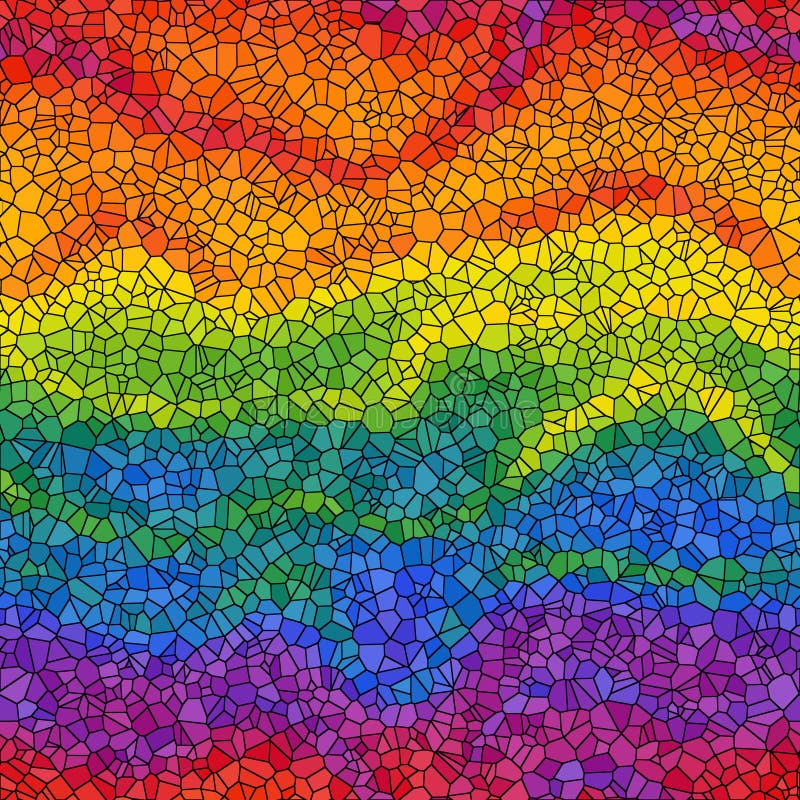 Mosaic Seamless Texture, Rainbow Color, Cell Pattern, 3d Illustration ...