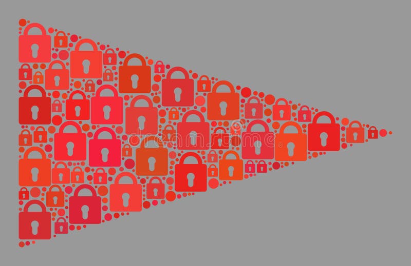 Secrecy Red Triangle Flag - Mosaic of Lock Icons Stock Vector ...