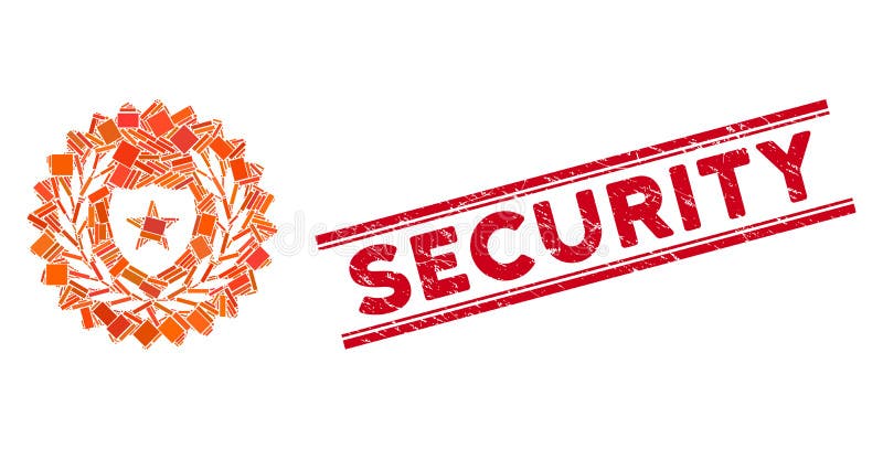 Security Stamp Mosaic and Scratched Security Stamp with Lines Stock ...