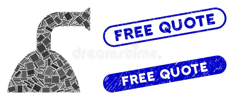 Rectangle Collage Shower Jet with Distress Free Quote Stamps Stock ...