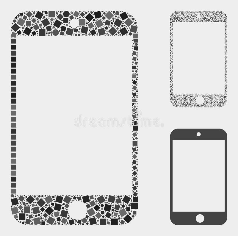Smartphone Icon Collages of Squares and Circles Stock Vector ...