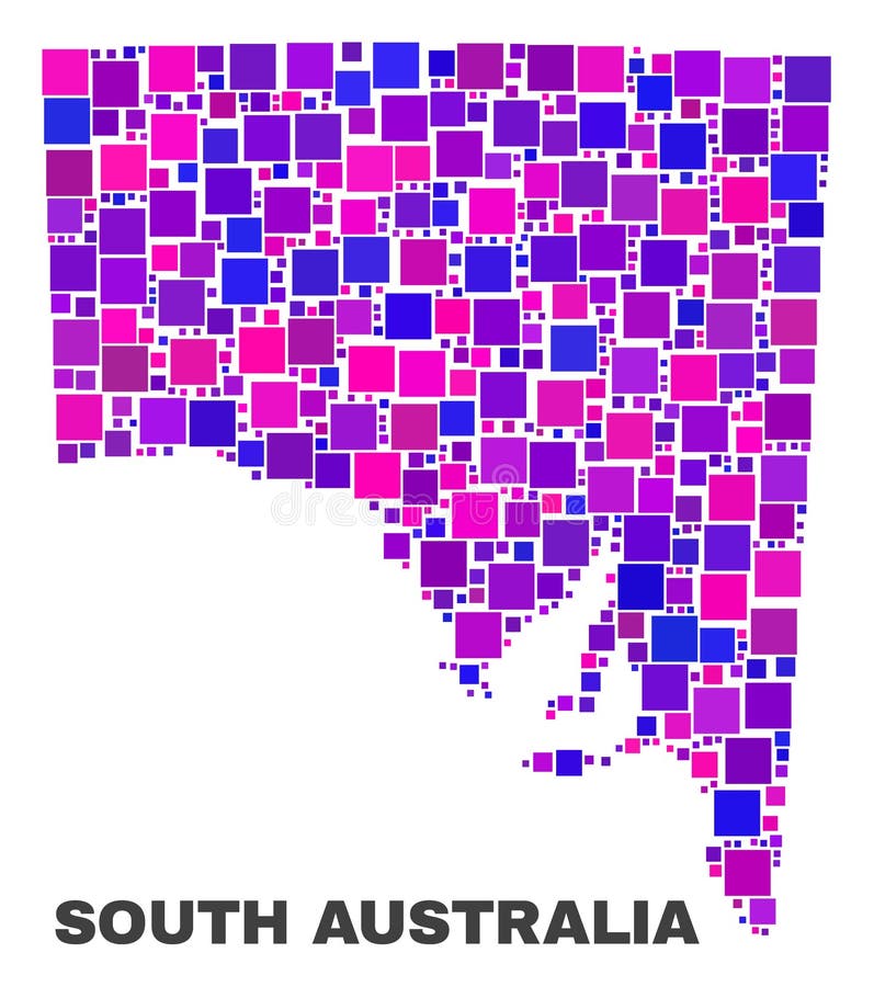 Mosaic South Australia Map of Square Elements Stock Vector ...