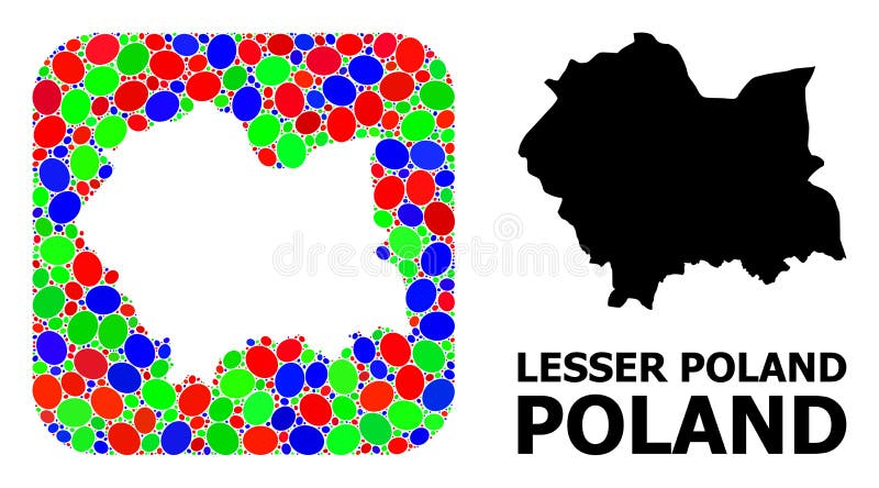 Mosaic Stencil and Solid Map of Lesser Poland Province Stock Vector ...