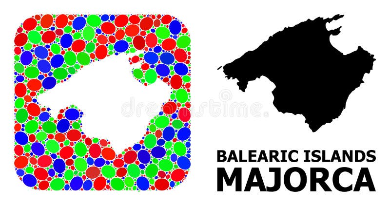 Mosaic Stencil and Solid Map of Majorca Stock Vector - Illustration of ...