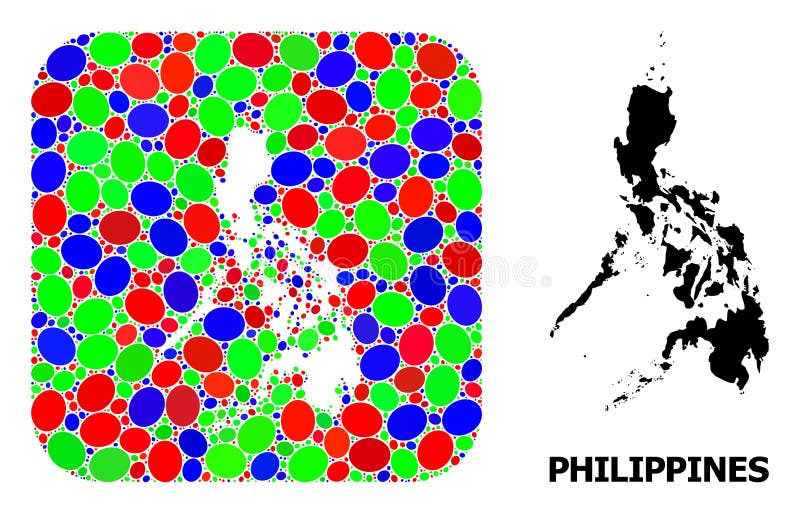 Philippines - Map is Designed Rainbow Abstract Colorful Pattern ...