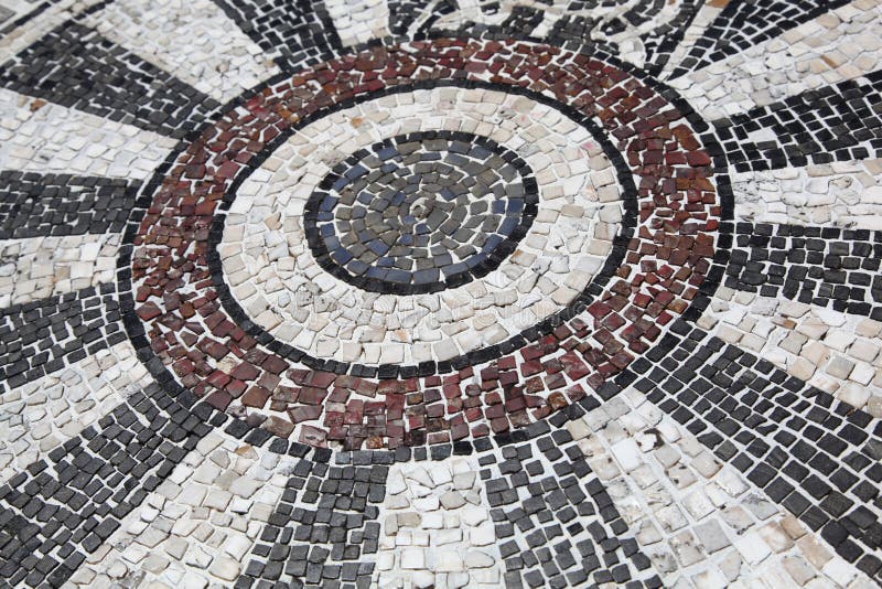 Mosaic Stone Floor in a Circular Pattern Stock Photo - Image of ...