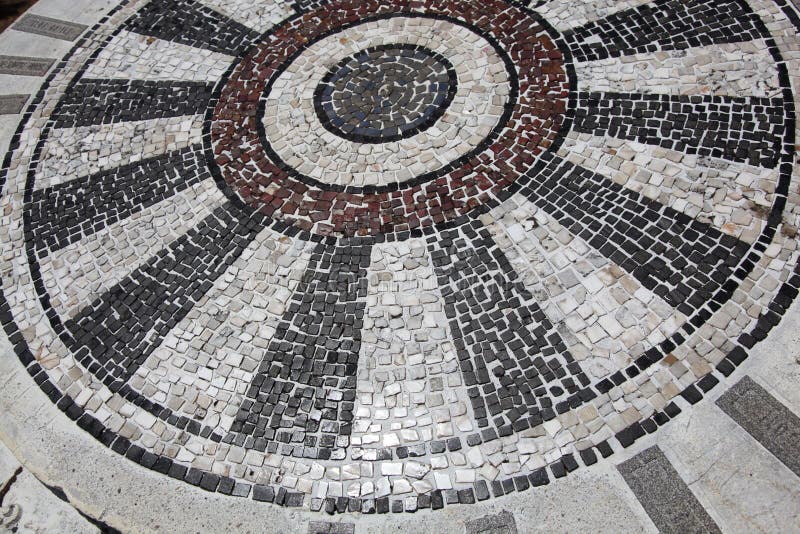 Mosaic Stone Floor in a Circular Pattern Stock Photo - Image of ...