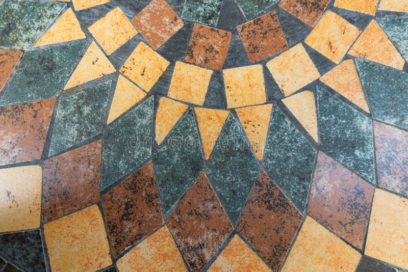Mosaic Stone Tile Table Top Pattern Stock Image - Image of grout ...