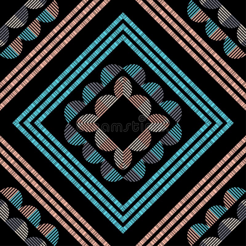 Mosaic of Striped Figures. Seamless PatternMosaic of Striped Figures ...