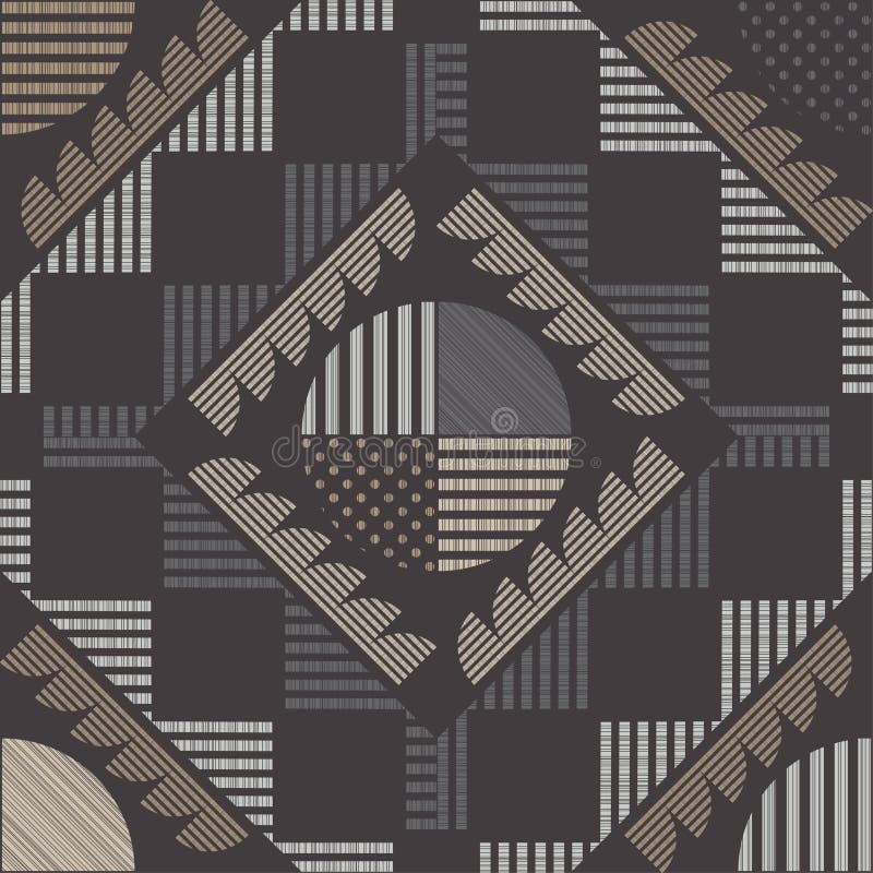 Mosaic of Striped Figures. Seamless PatternMosaic of Striped Figures ...